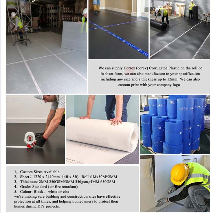 Custom Black Correx Floor Protection Rolls-Factory Direct Sales