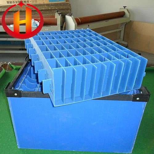 Custom Shock-proof Blue Corrugated Plastic Box With Dividers