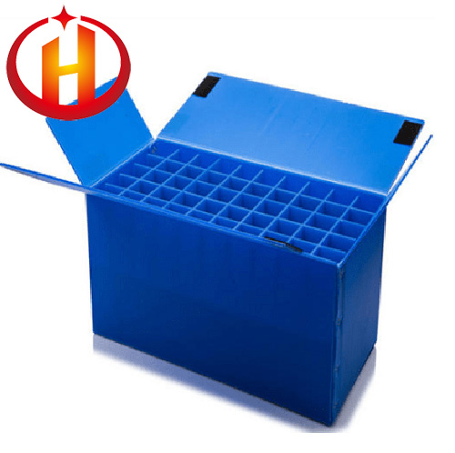 Custom Shock-proof Blue Corrugated Plastic Box With Dividers
