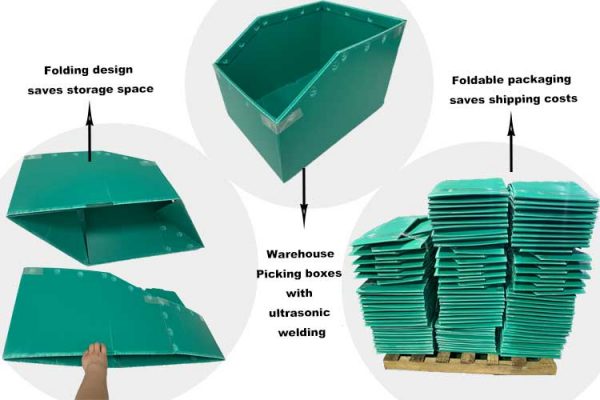 Custom PP Warehouse Picking Boxes , Correx Pick Bins -Huiyuan